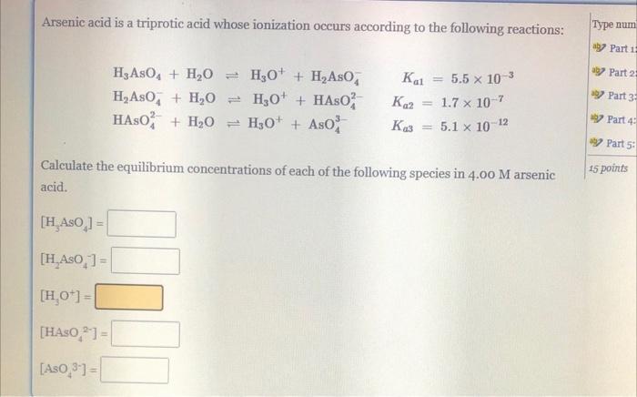 Solved Arsenic acid is a triprotic acid whose ionization | Chegg.com