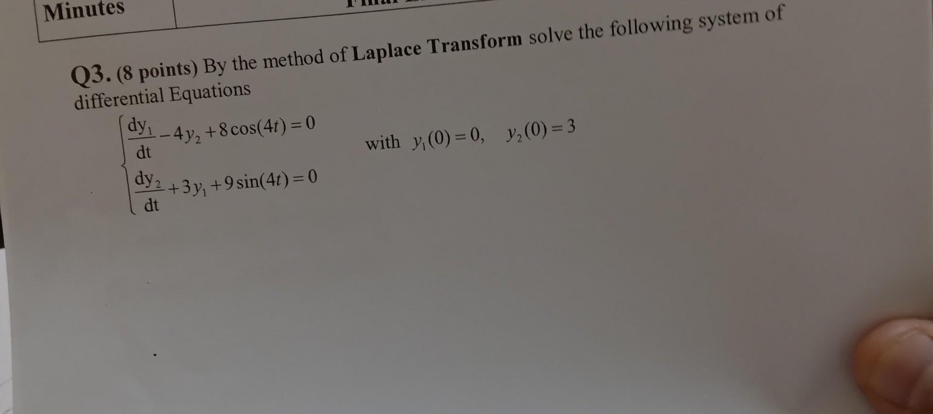 Solved Q3. (8 points) By the method of Laplace Transform | Chegg.com