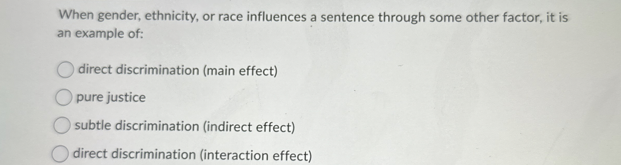 Solved When gender, ethnicity, or race influences a sentence | Chegg.com