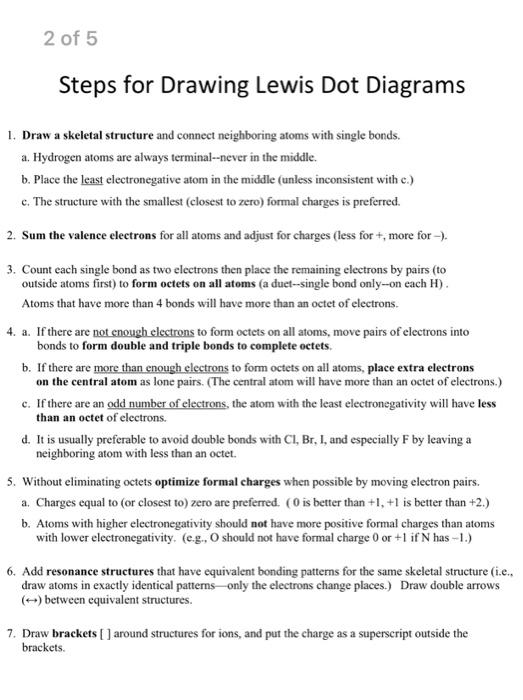 Solved 1 of 5 Experiment 22 Lewis Dot Diagrams Objective: | Chegg.com
