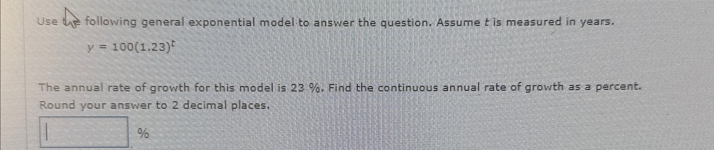 Solved Use the following general exponential model to answer | Chegg.com