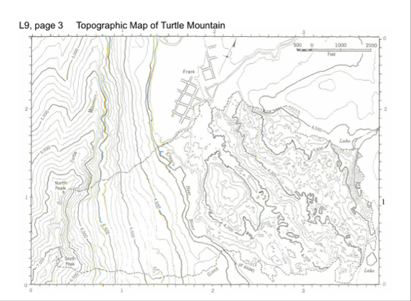 Solved L9, ﻿page 3 ﻿Topographic Map of Turtle Mountain Label | Chegg.com