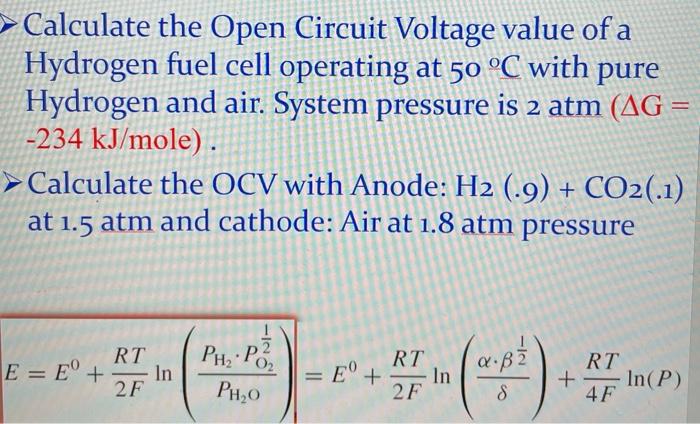 Solved Calculate the Open Circuit Voltage value of a | Chegg.com