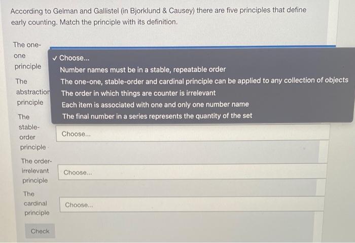 Solved According to Gelman and Gallistel (in Bjorklund \& | Chegg.com