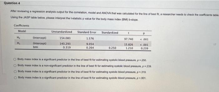 Solved After reviewing a regression analysis output for the | Chegg.com