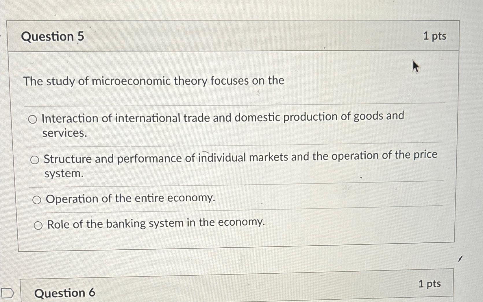 Solved Question 51 ﻿ptsThe study of microeconomic theory | Chegg.com