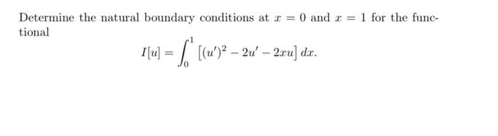 Solved Determine the natural boundary conditions at x=0 and | Chegg.com