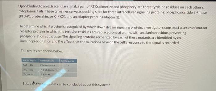 Solved Upon binding to an extracellular signal, a pair of | Chegg.com