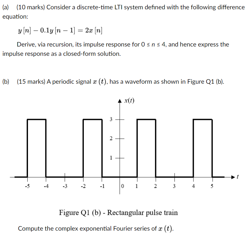 Solved (a) (10 marks) Consider a discrete-time LTI system | Chegg.com