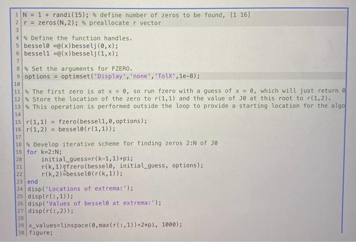 Solved 1 Use The Matlab Function Bessel Jnx To Create An
