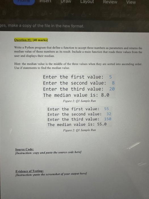 Solved Question #1: [40 marks] Write a Python program that | Chegg.com