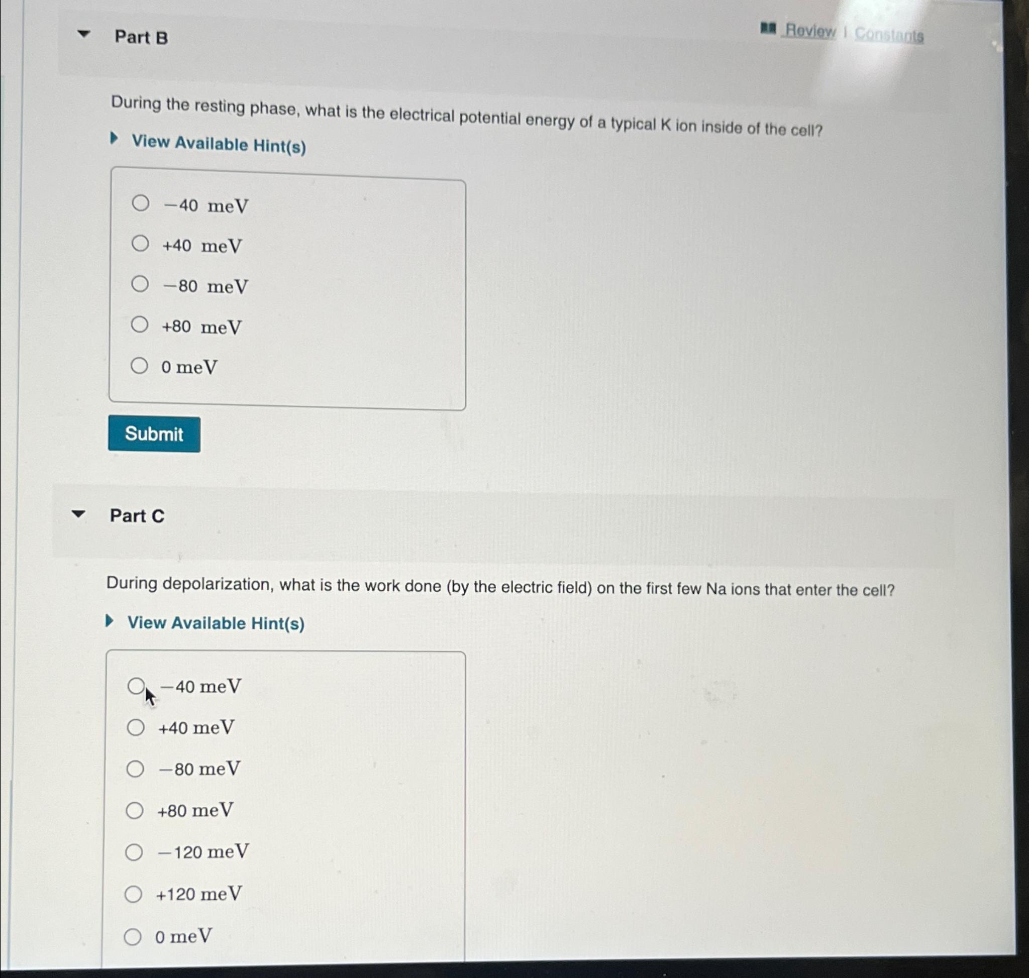 Solved Part B\\nDuring the resting phase, what is the | Chegg.com