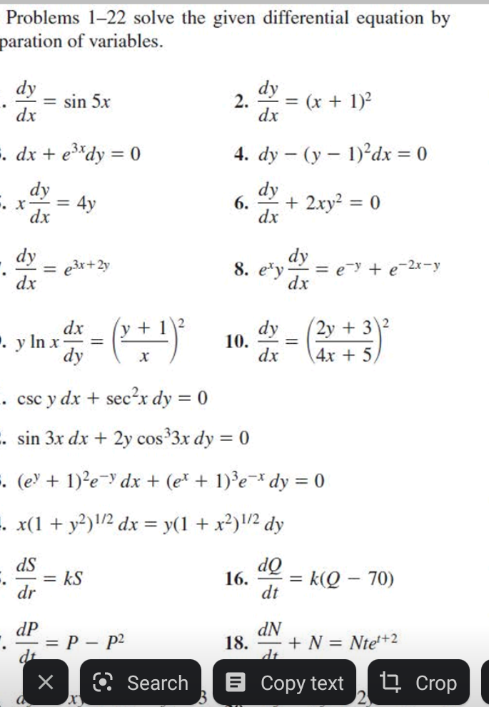 Solved Problems 1-22 solve the given differential equation | Chegg.com