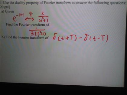 Solved Use the duality property of Fourier transform to | Chegg.com