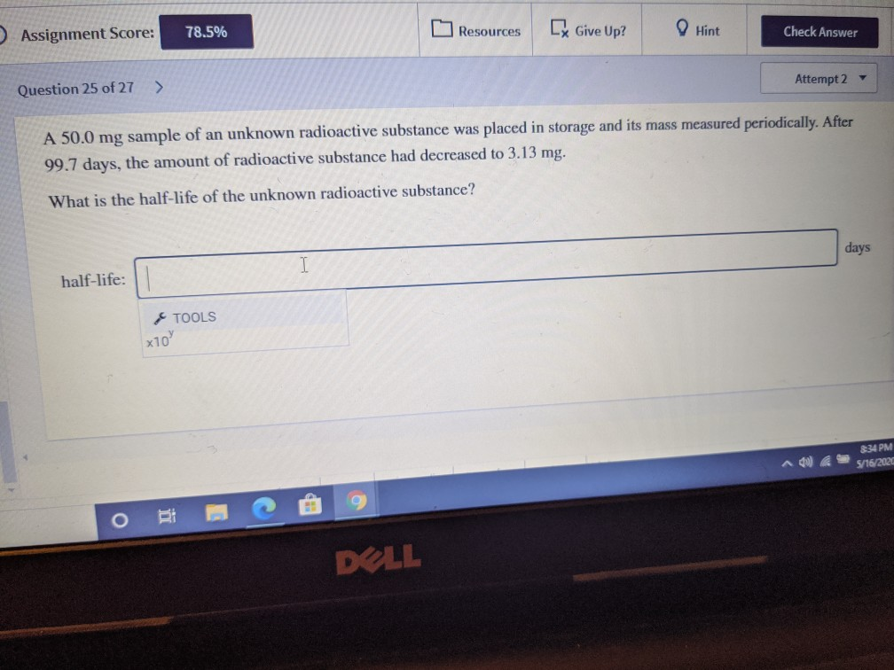 Solved Assignment Score: 78.5% Resources X Give Up? Hint | Chegg.com