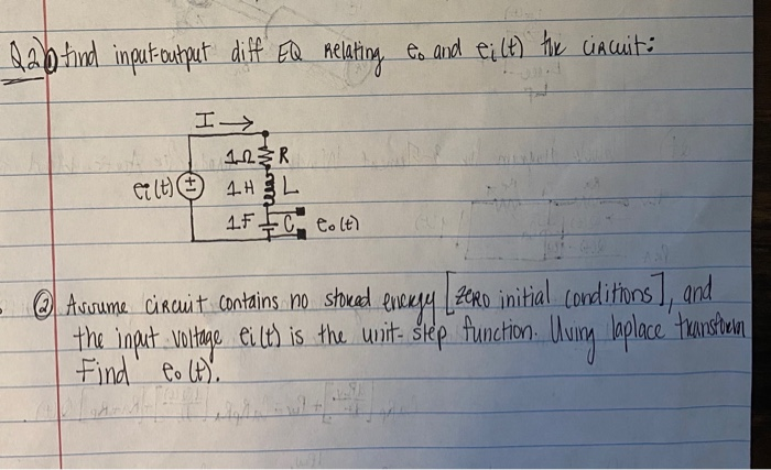 Solved Q20 find input-output diff EQ Relating to and eilt | Chegg.com