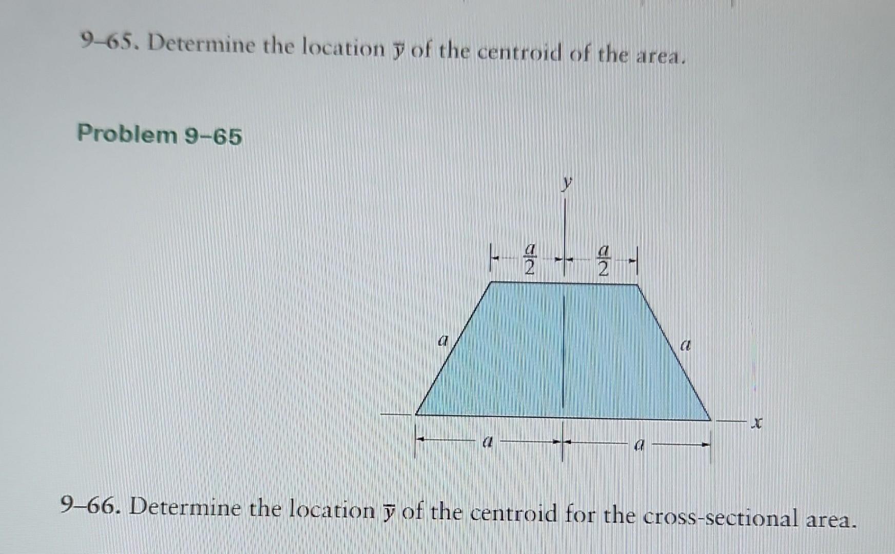 9-65 Determine the location y bar of the centroid of | Chegg.com