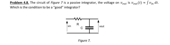Solved Problem 4.8. The circuit of Figure 7 is a passive | Chegg.com