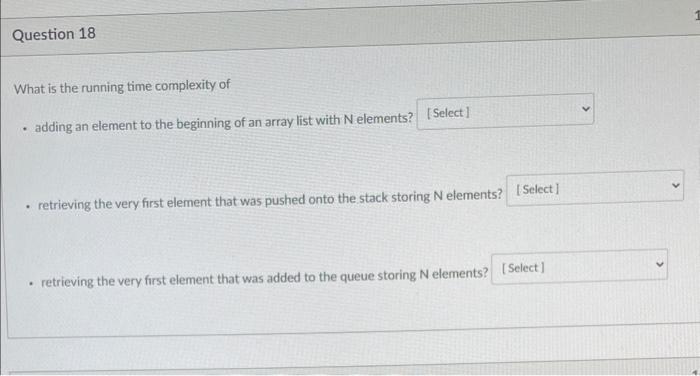 Solved What is the running time complexity of - adding an | Chegg.com