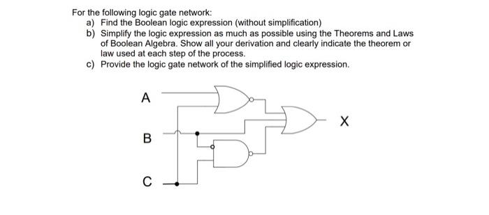 Solved For the following logic gate network: a) Find the | Chegg.com
