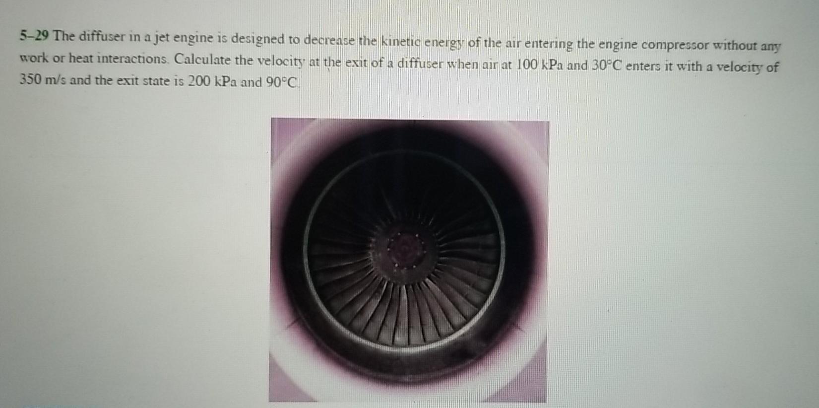 Solved 5-29 The diffuser in a jet engine is designed to | Chegg.com