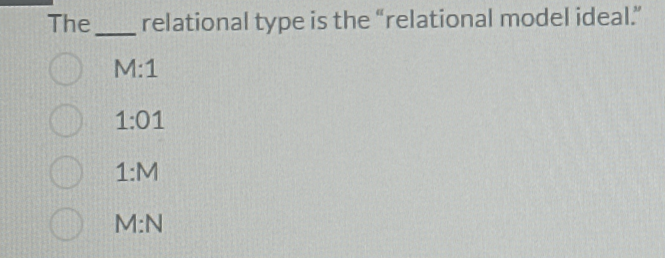 Solved The relational type is the "relational model | Chegg.com