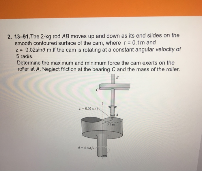 Solved 2. 13-91.The 2-kg rod AB moves up and down as its end | Chegg.com