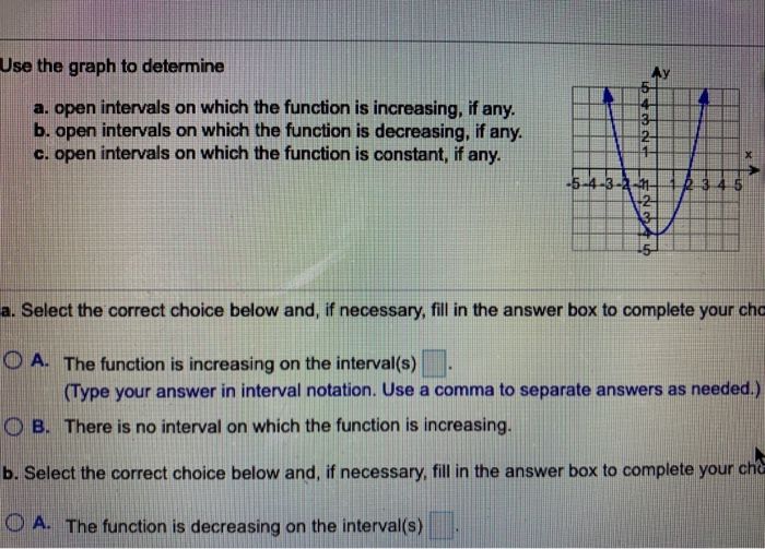 Solved Use the graph to determine Ay LO a. open intervals on | Chegg.com
