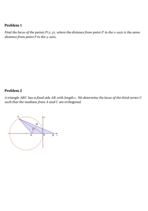 Solved Problem 1 Find the locus of the points P(x, y), where | Chegg.com
