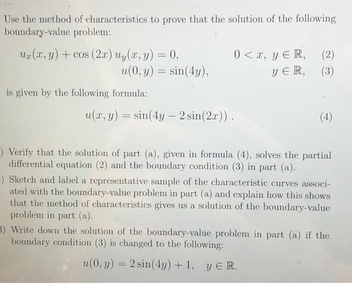 Solved Use the method of characteristics to prove that the | Chegg.com