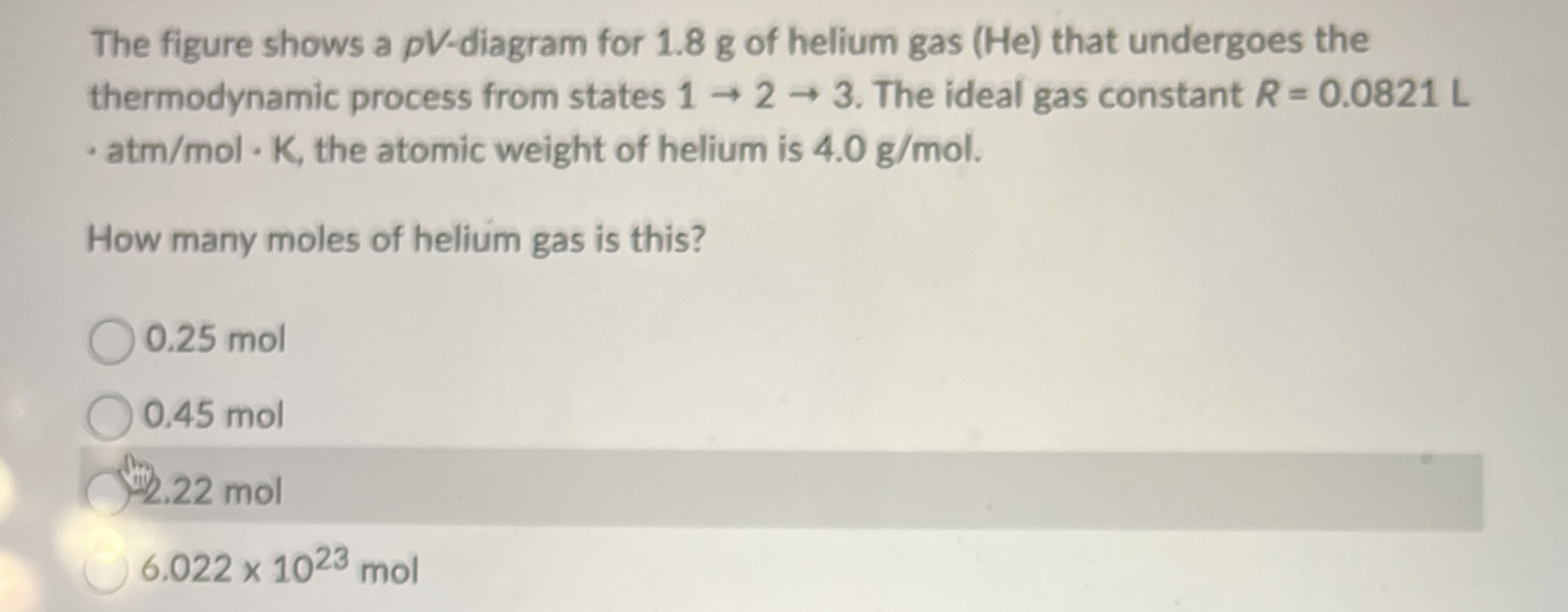 Solved The figure shows a pV-diagram for 1.8g ﻿of helium gas | Chegg.com