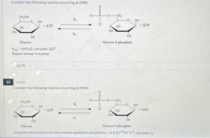 Solved Consider The Following Reaction Occurring At 298 K