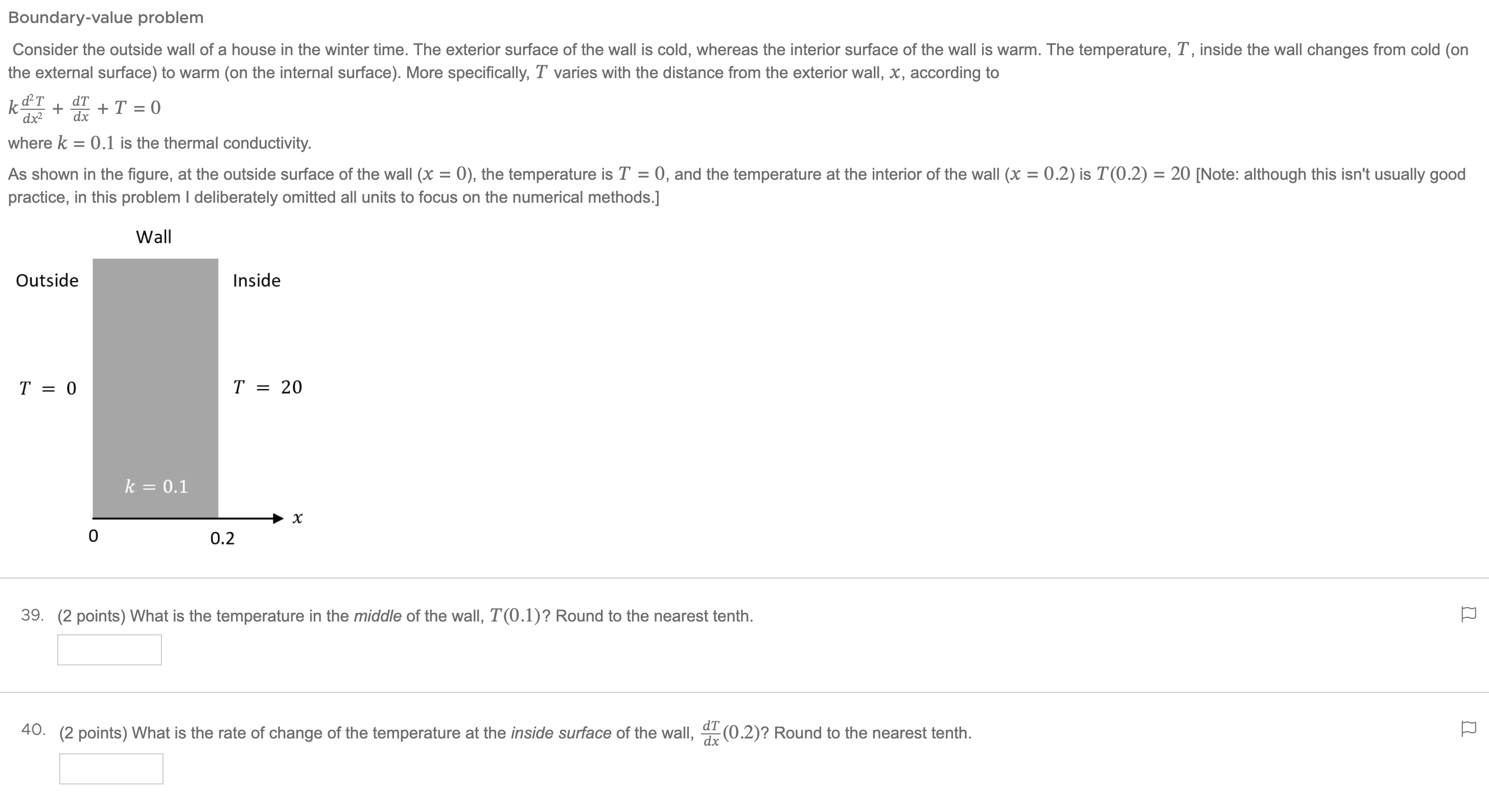 Solved Boundary-value problemConsider the outside wall of ﻿a | Chegg.com