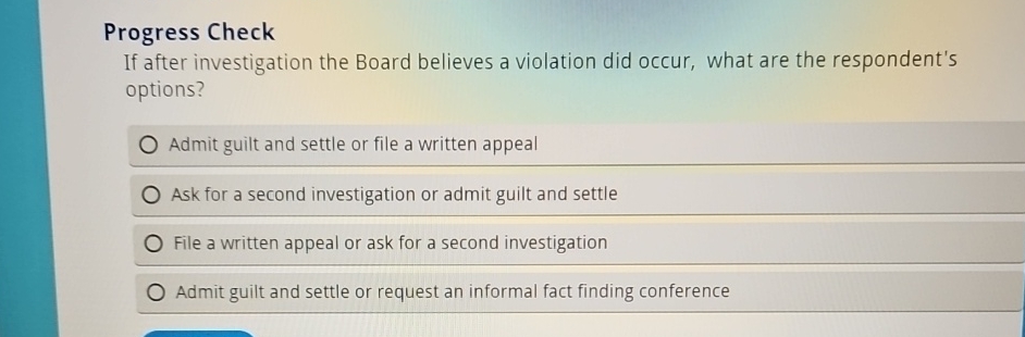 Solved Progress CheckIf after investigation the Board | Chegg.com