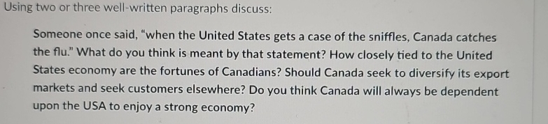 Solved Using two or three well-written paragraphs | Chegg.com