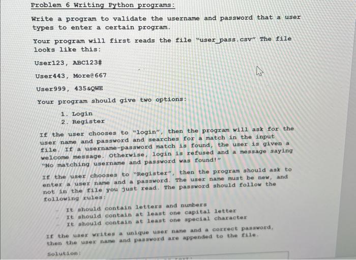 Solved Problem 6 Writing Python programs: Write a program to | Chegg.com