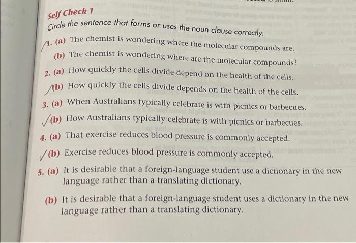 Solved Circle the sentence that forms or uses the noun | Chegg.com