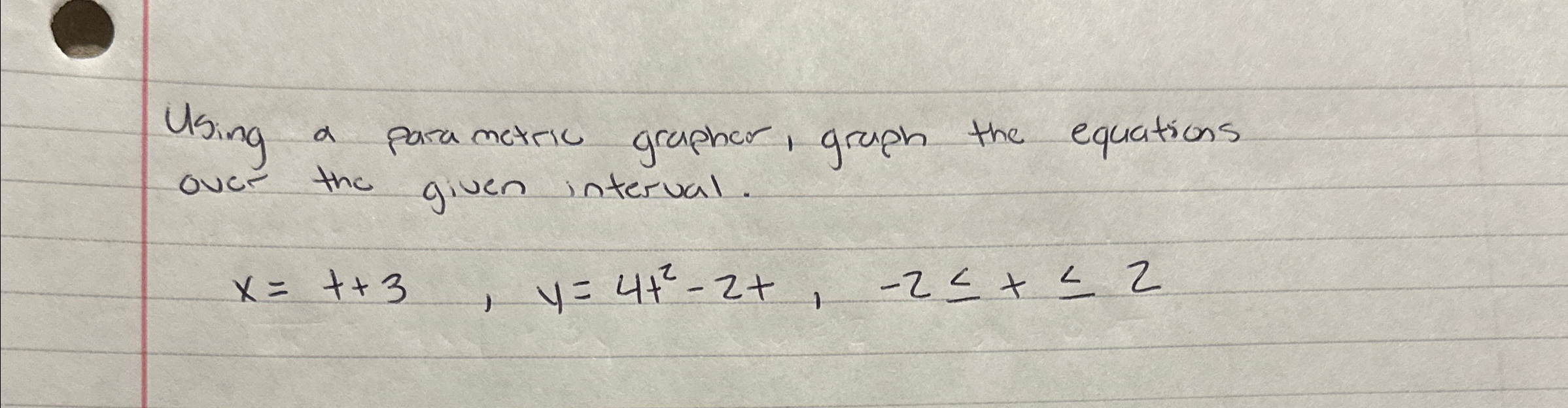 Solved Using a parametric grapher, gruph the equations over | Chegg.com