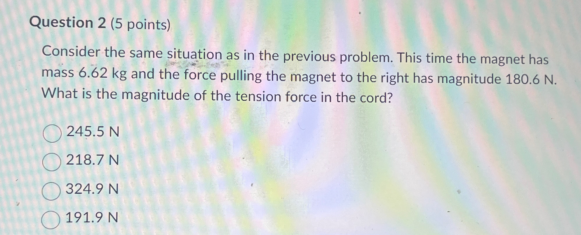 Solved Question 2 (5 ﻿points)Consider the same situation as | Chegg.com