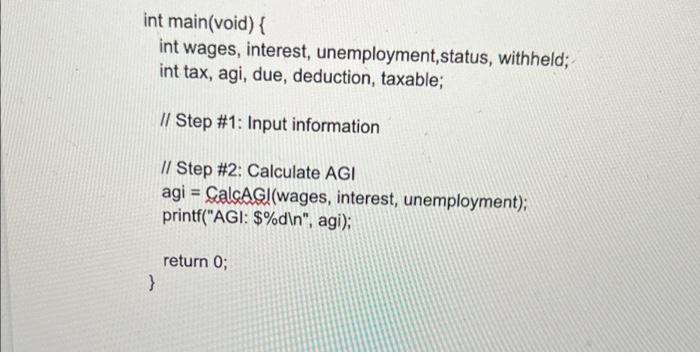Solved 20.9 LAB*: Program: Income tax form - functions | Chegg.com