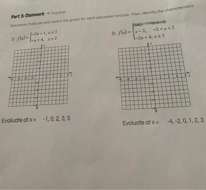 Solved Practice! Part 3: Claswork Directions Evaluate and | Chegg.com
