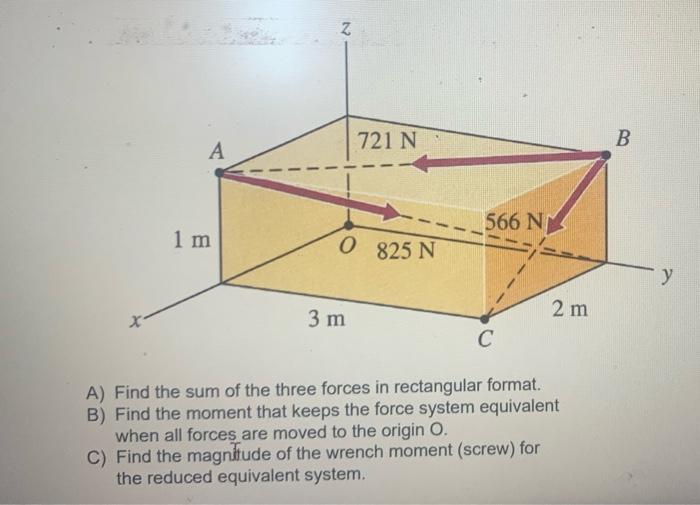 A) Find the sum of the three forces in rectangular | Chegg.com