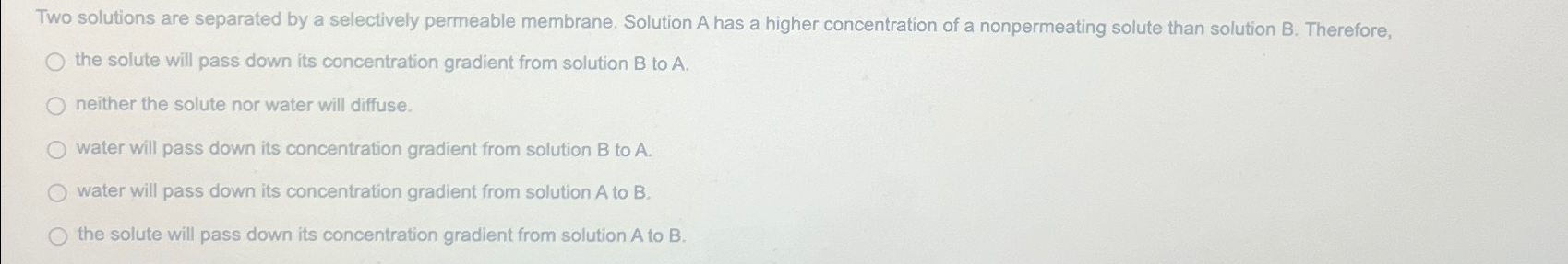 Solved Two solutions are separated by a selectively | Chegg.com