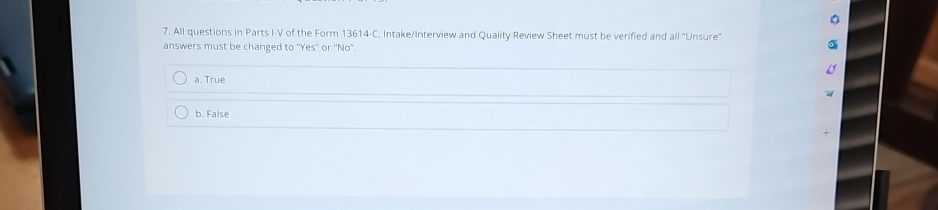Solved All questions in Parts I-V of the Form 13614-C. | Chegg.com