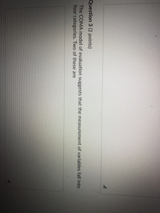 Solved Question 3 (2 points) The COMA model of evaluation | Chegg.com