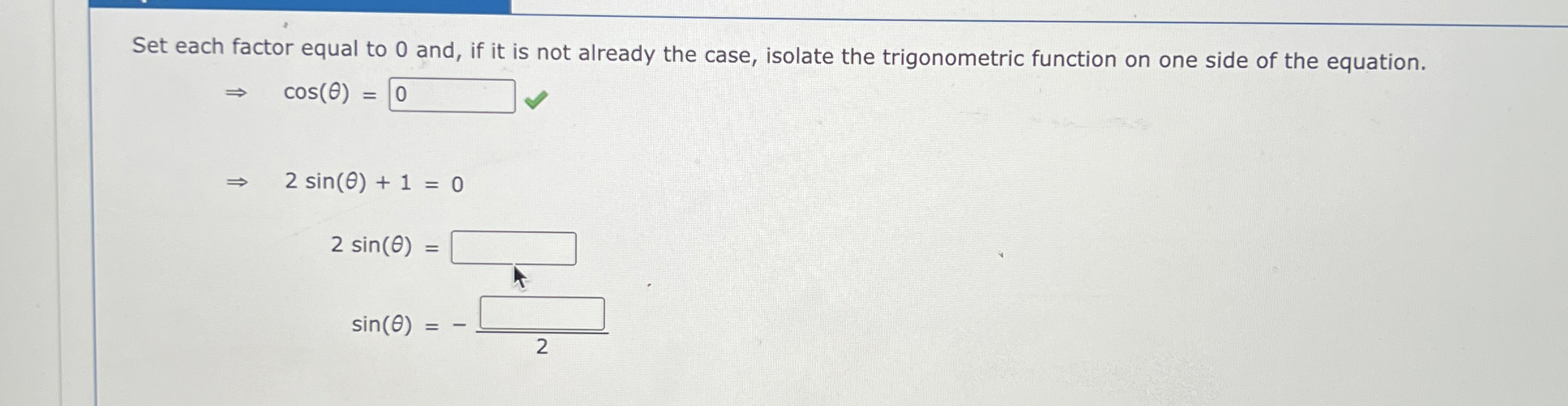 Solved Set each factor equal to 0 ﻿and, if it is not already | Chegg.com