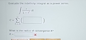 Solved Evaluate the indefinite integral as a power | Chegg.com