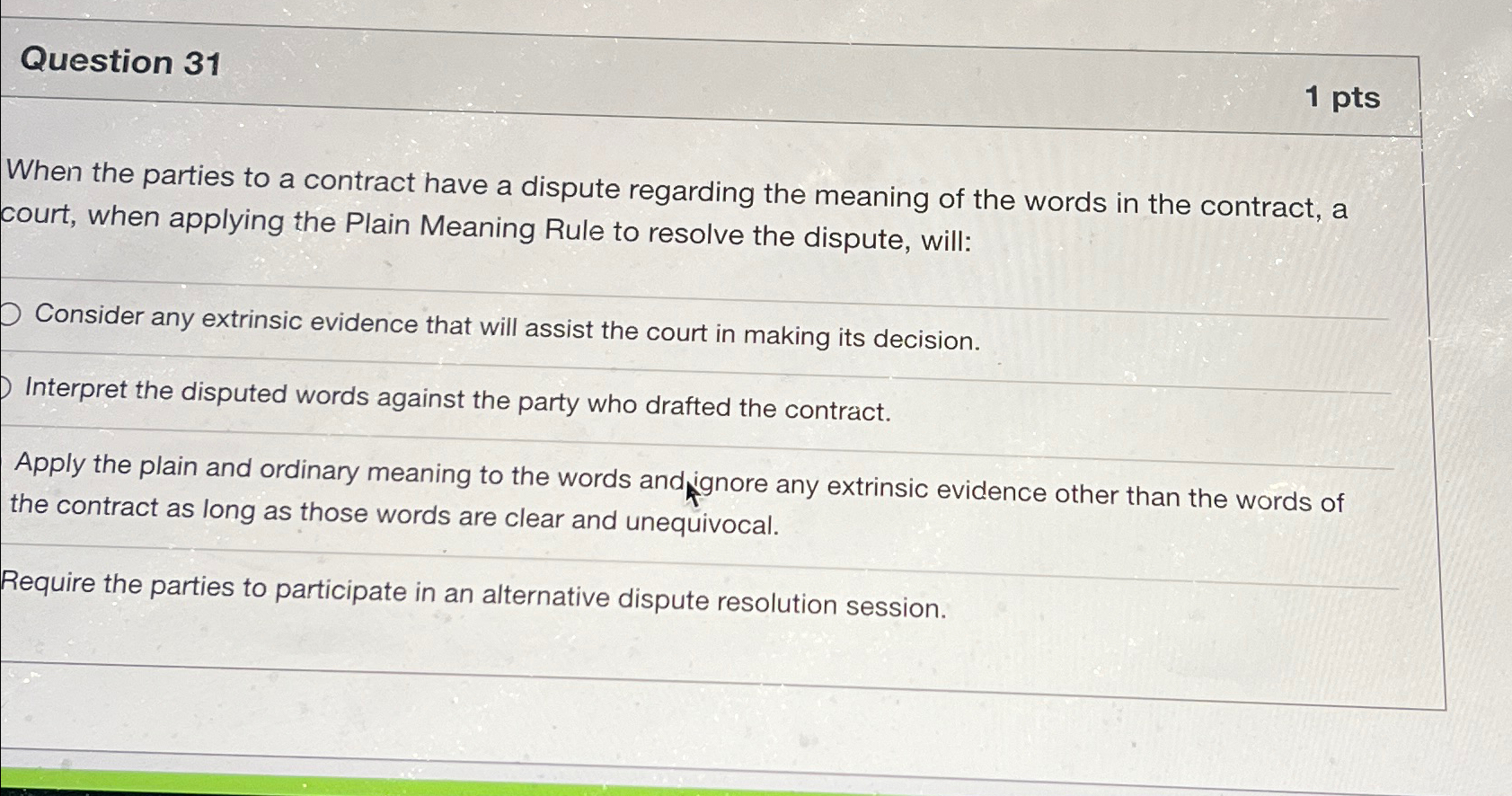 Solved Question 311 ﻿ptsWhen the parties to a contract have | Chegg.com