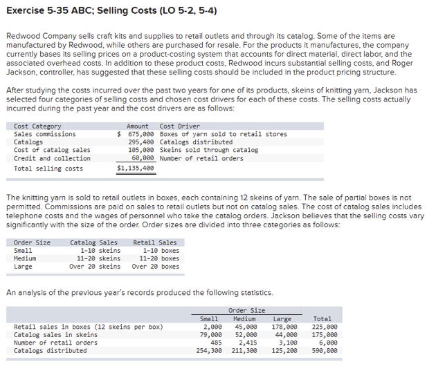 Solved Exercise 5-35 ﻿ABC; Selling Costs (LO | Chegg.com