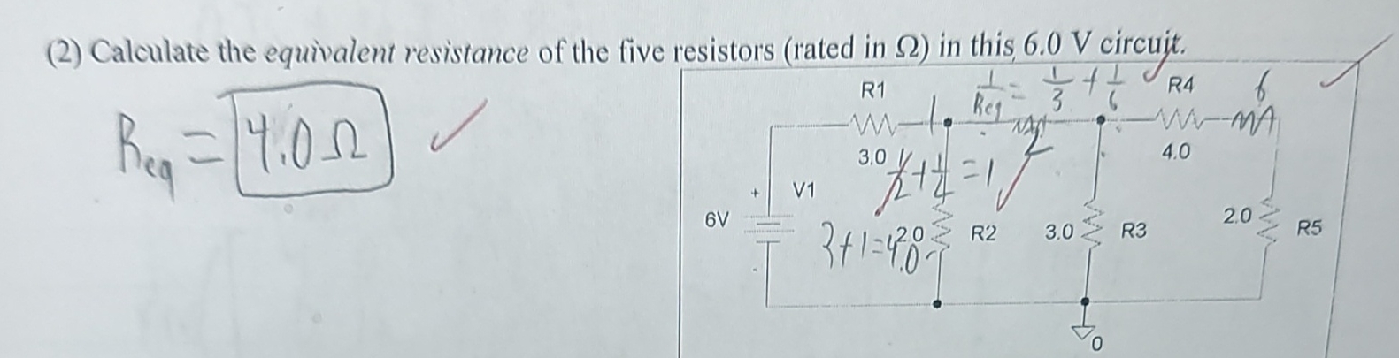 Solved (2) ﻿Calculate the equivalent resistance of the five | Chegg.com